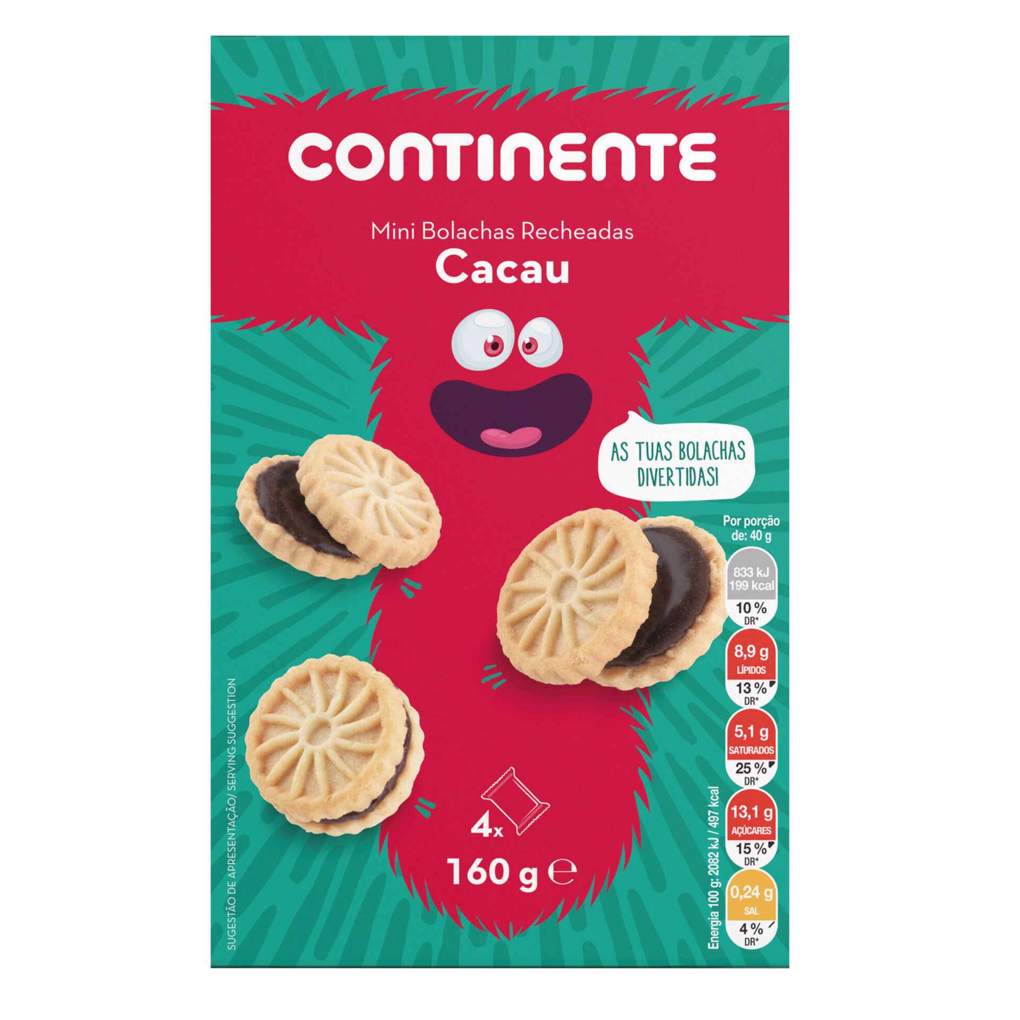 7 Bolachas Mini Recheadas Chocolate Continente 1 49€ Nit